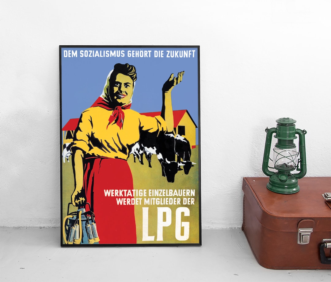 GDR Propaganda Poster LPG Farming Eastern Germany DDR Print - Etsy