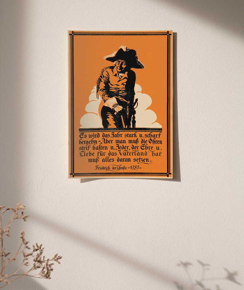 Frederick the Great of Prussia Poster, Vintage Wall Art Germany Emperor ...