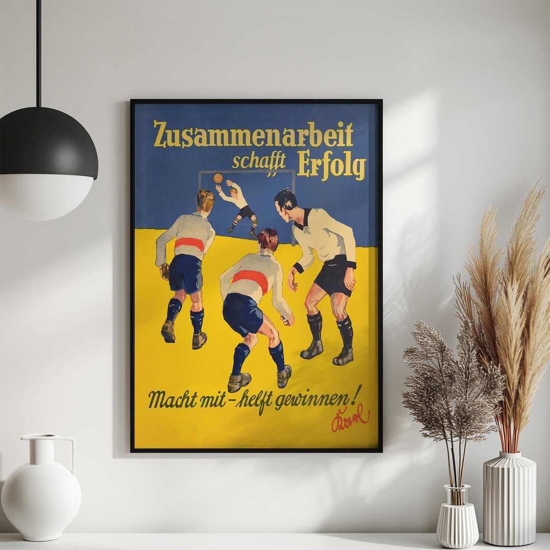 1920s German Football Poster: "cooperation Creates Success. Join in ...