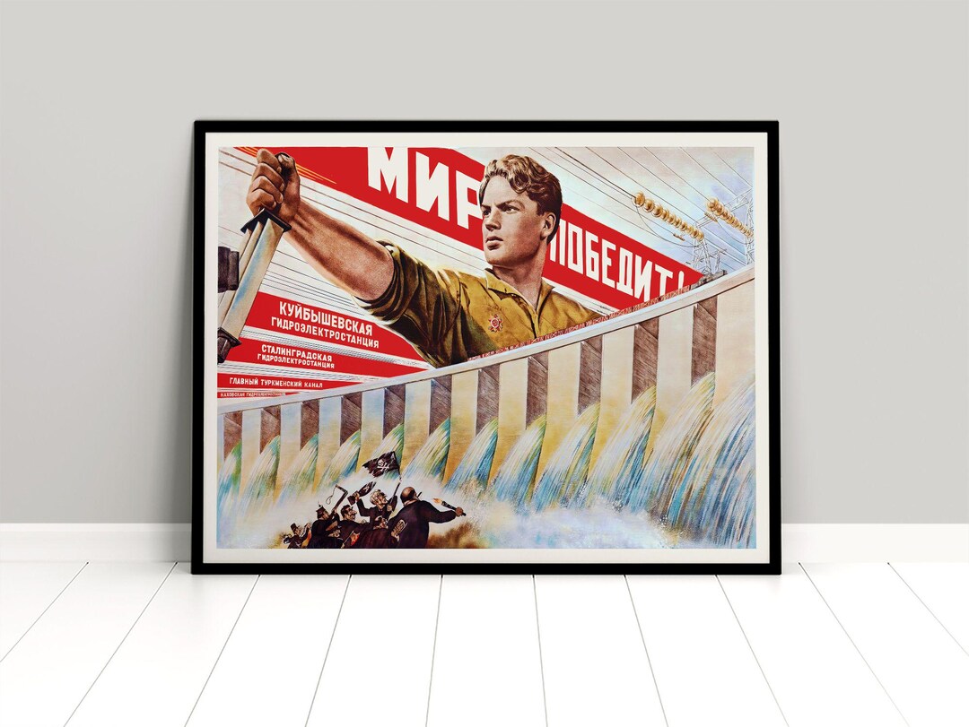 Soviet Propaganda Poster we Will Win Anti Capitalist Civil Engineering ...