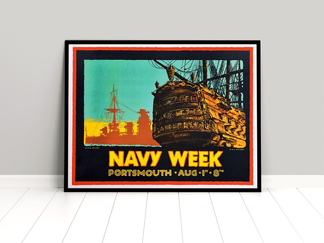 Royal Navy Week Portsmouth Poster: Vintage British Propaganda Art Print ...