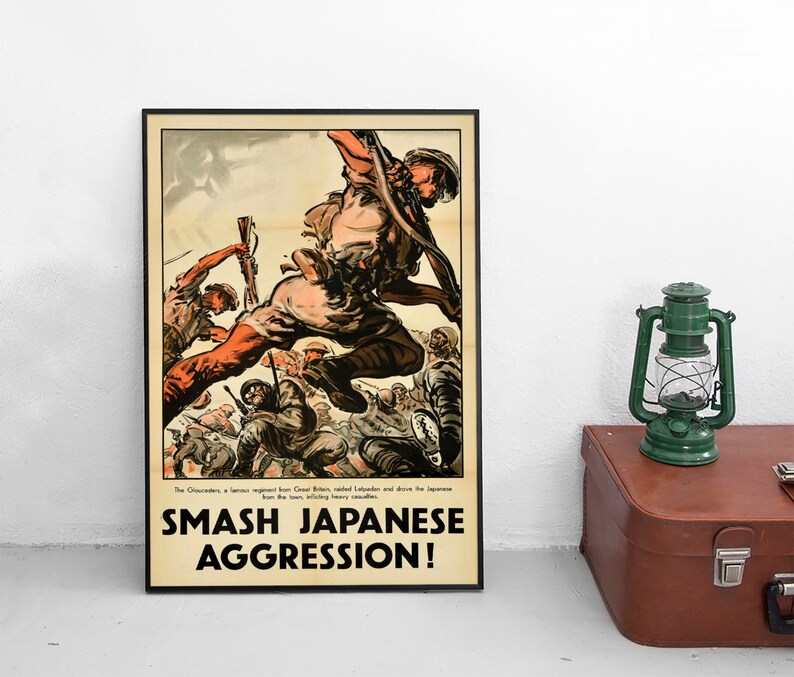 WWII Propaganda Poster: "smash Japanese Aggression", British Art Print ...