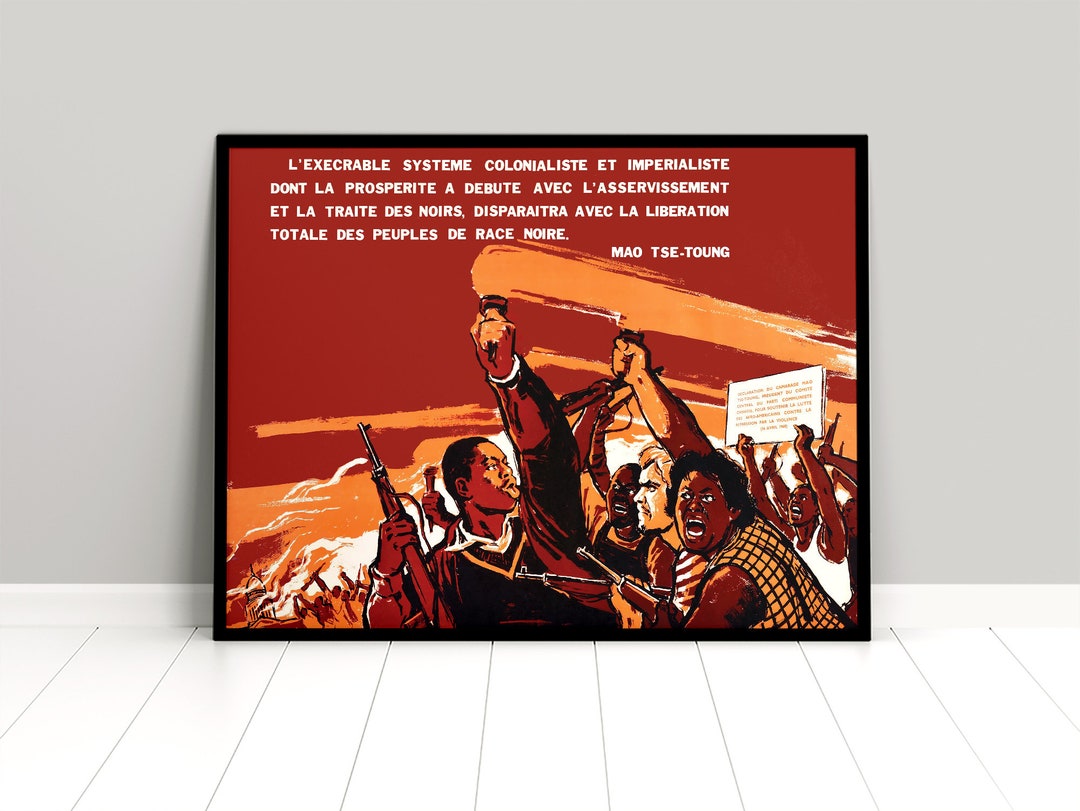 Anti-colonialist Propaganda Poster Chairman Mao Zedong Quote China ...