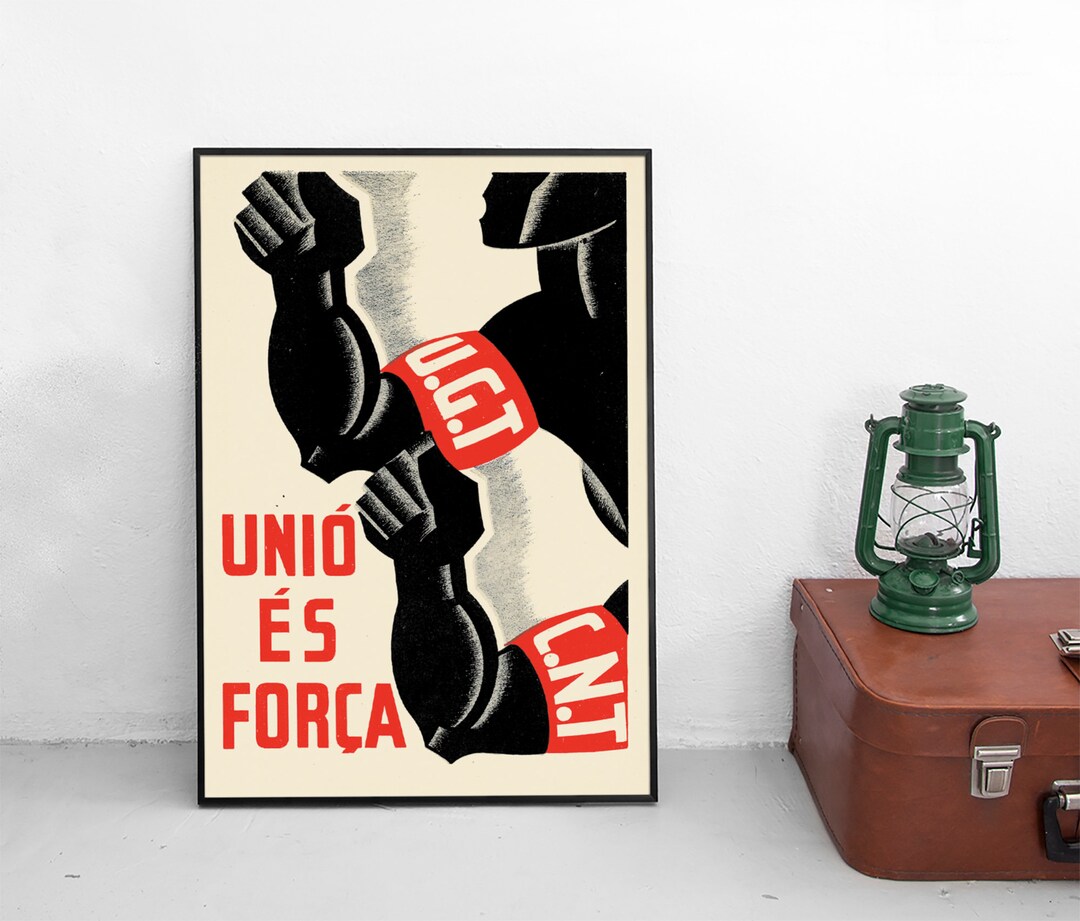Spanish Civil War Poster UGT CNT "unity is Strength" - Etsy