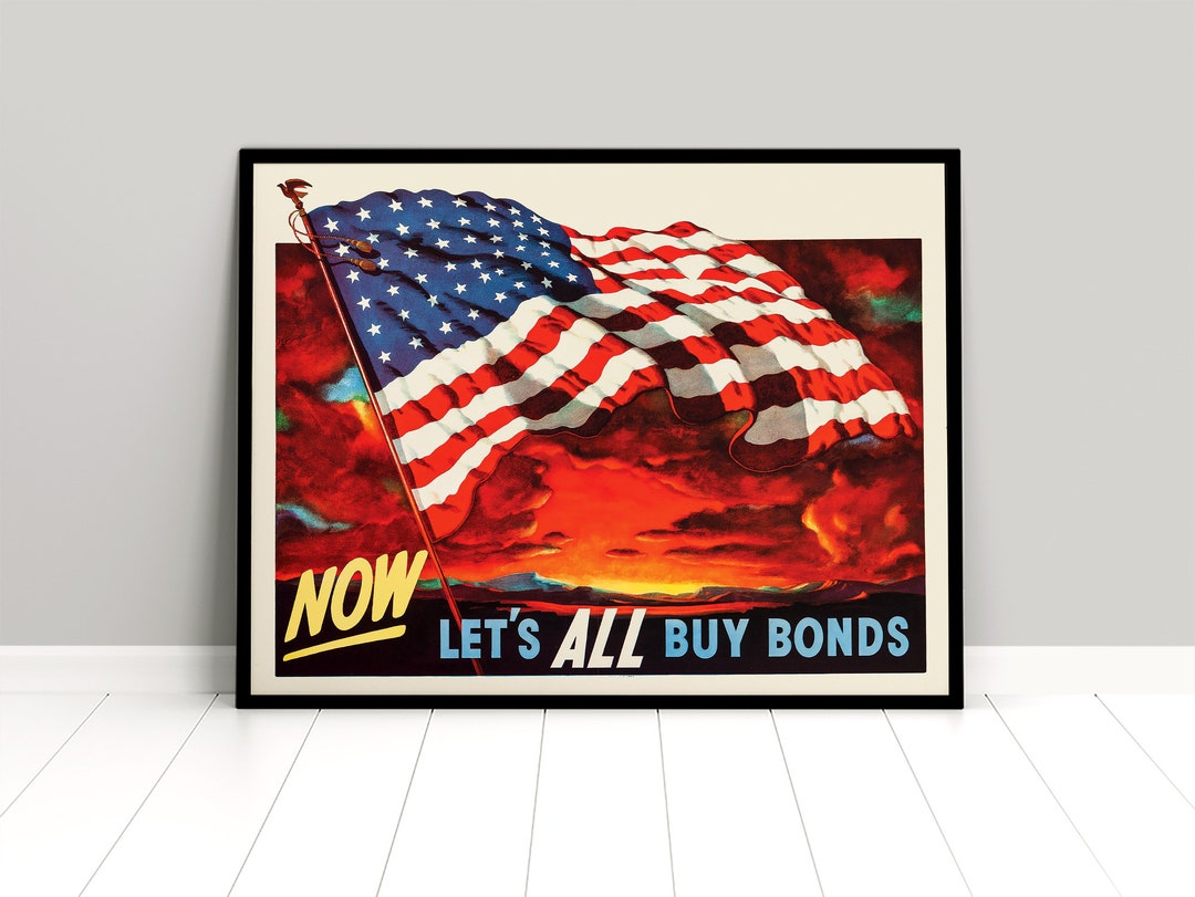WWII War Bonds Poster: USA Patriotism Art Print - Etsy
