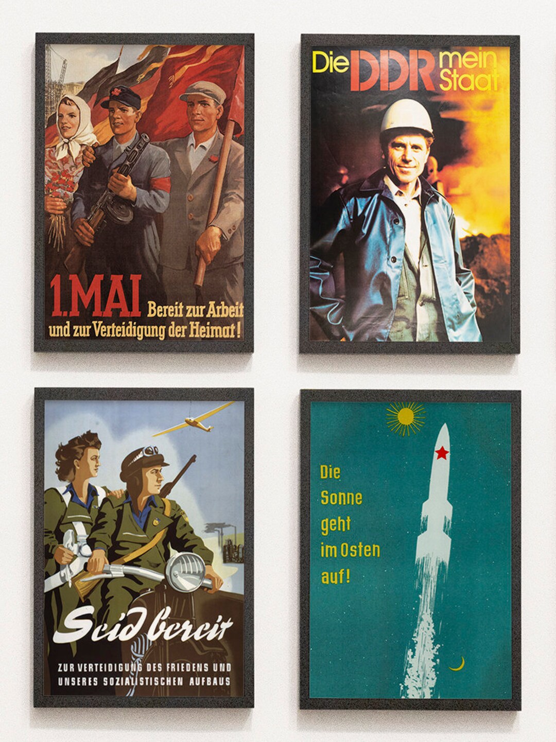 Set of 4 GDR Propaganda Posters DDR Eastern Germany Print Home - Etsy