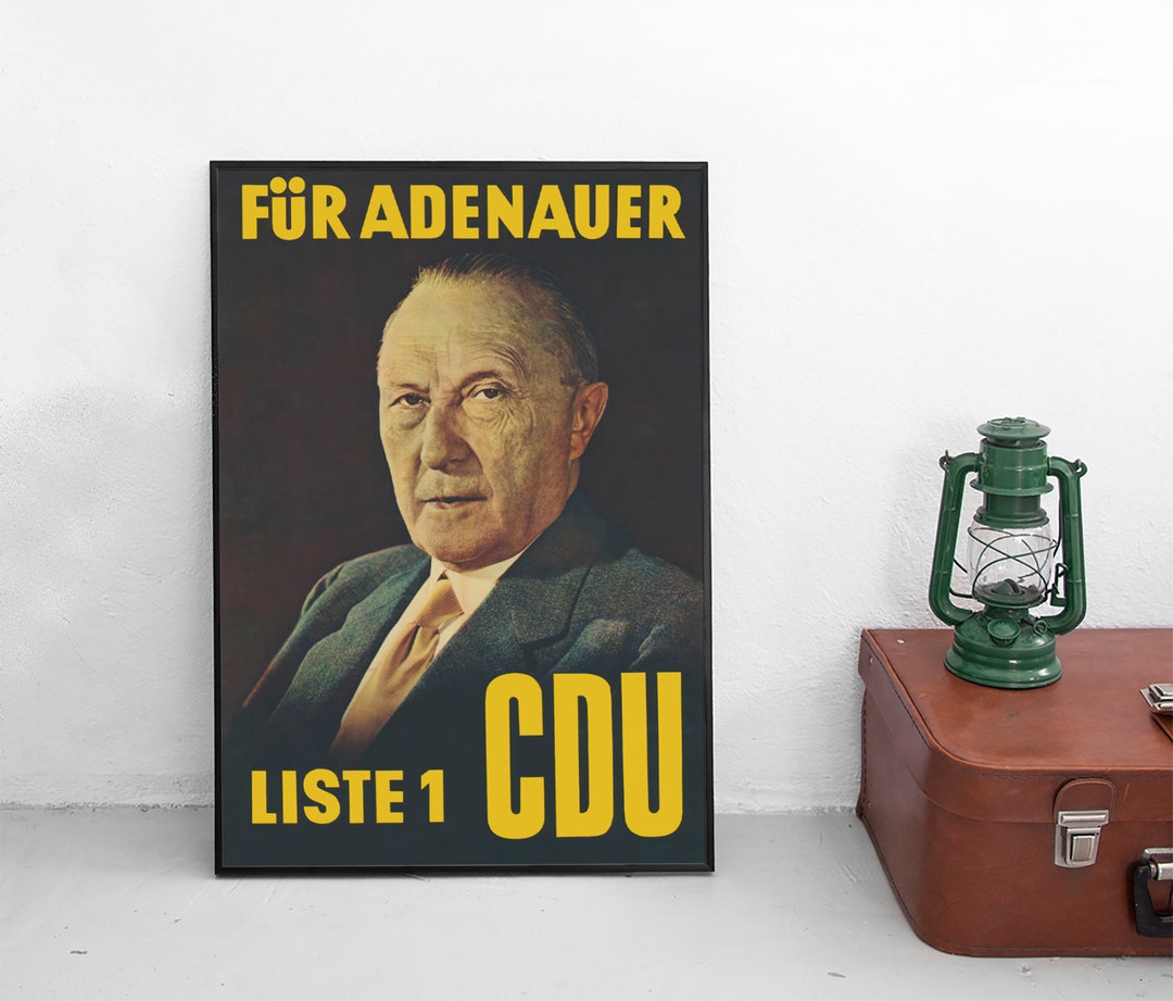 CDU Election Poster 1955 "for Adenauer" Konrad Adenauer German ...