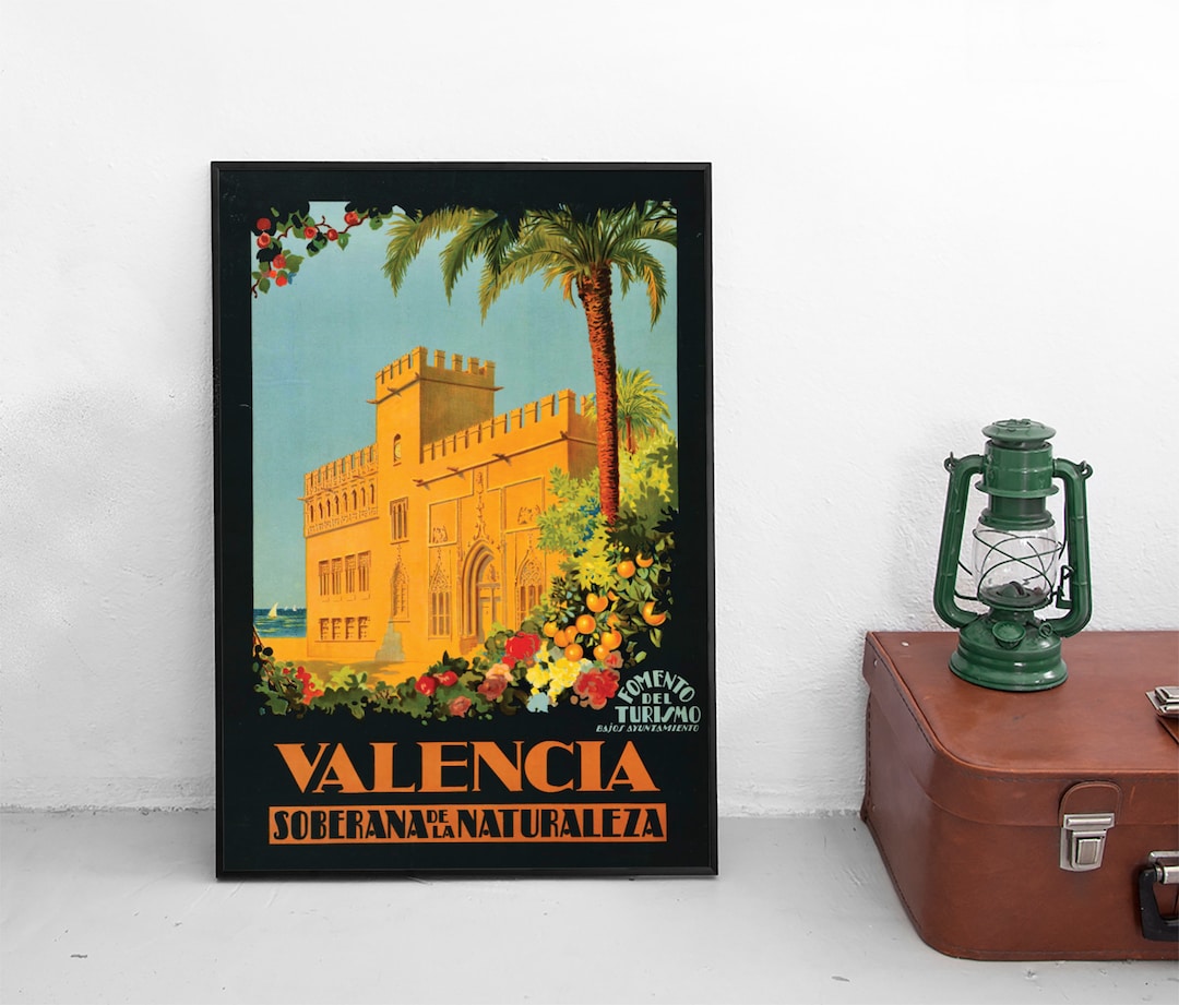 Travel Poster Valencia, Spain Home Decor Wall Art Vintage Wall Print ...
