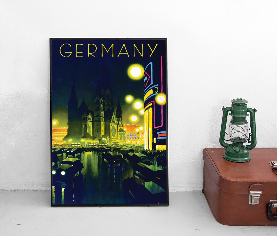 Vintage Berlin Travel Poster (1927): Kaiser Wilhelm Church, Germany ...