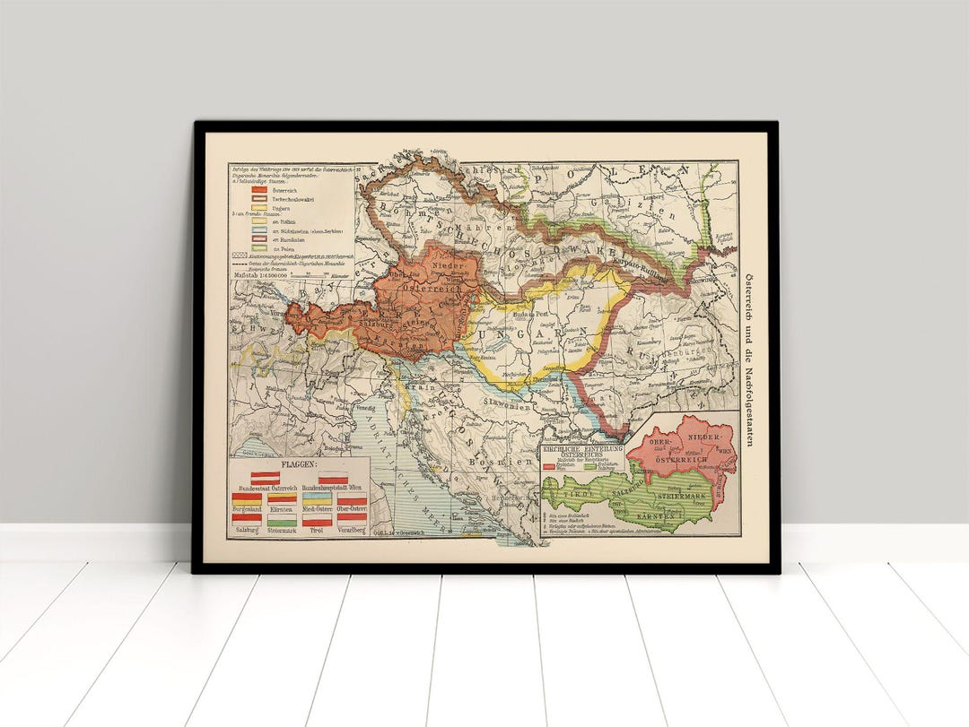 1935 Map of Austria Hungary and Its Successor States (interwar Europe ...