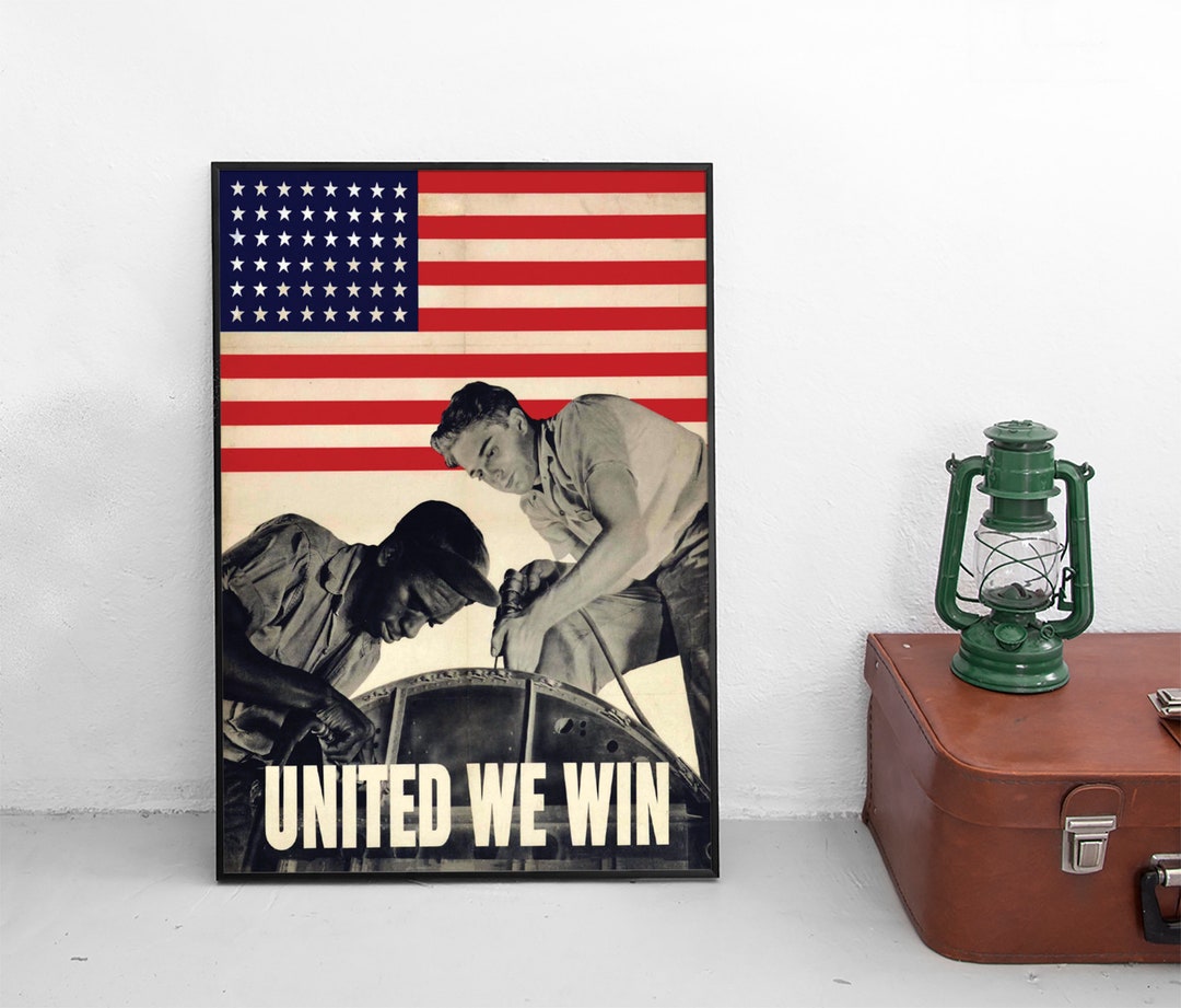 WWII Propaganda Poster: "united We Win" US Army Art Print - Etsy