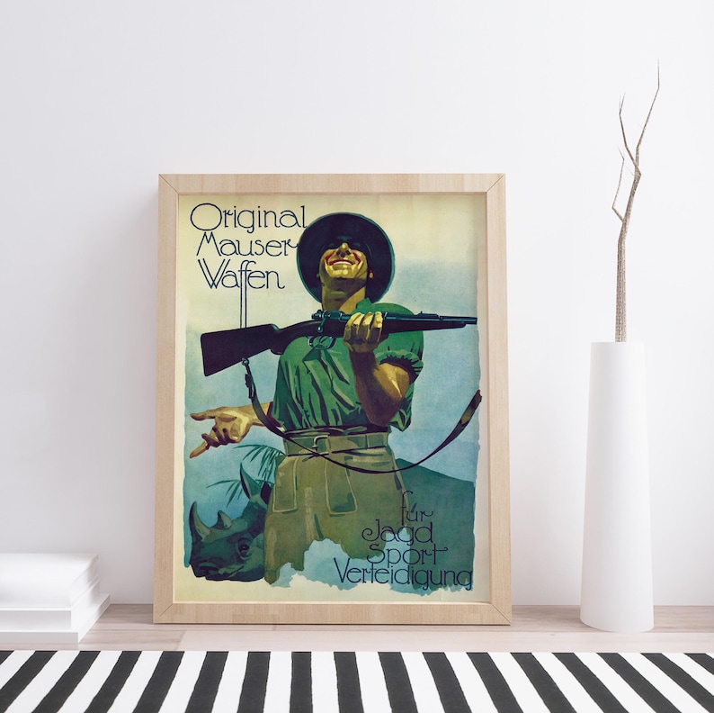 1920s German Advertisement Poster "mauser Rifles for Hunting, Sports ...
