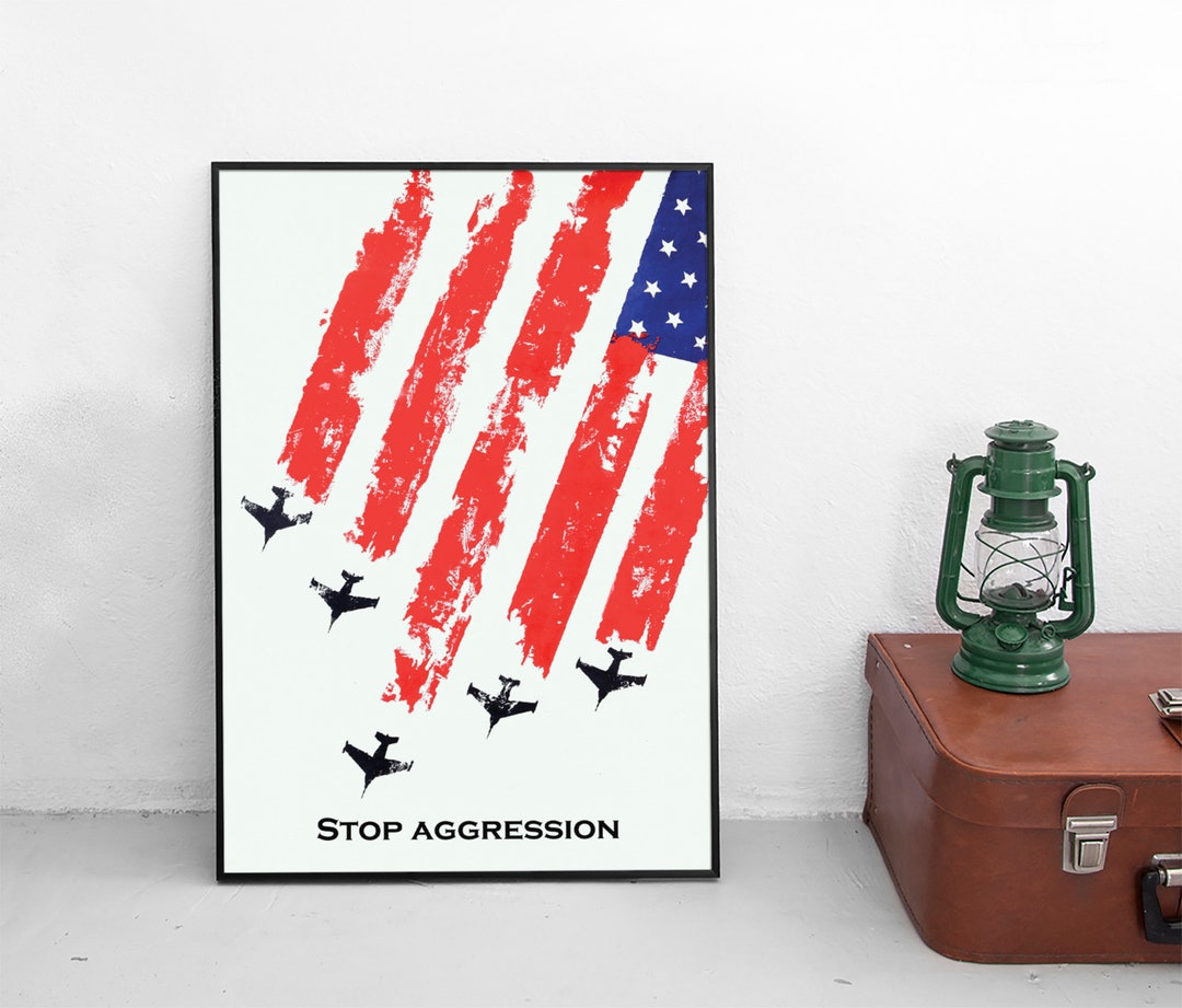Anti-war Poster: "stop Aggression" American Wars - Etsy