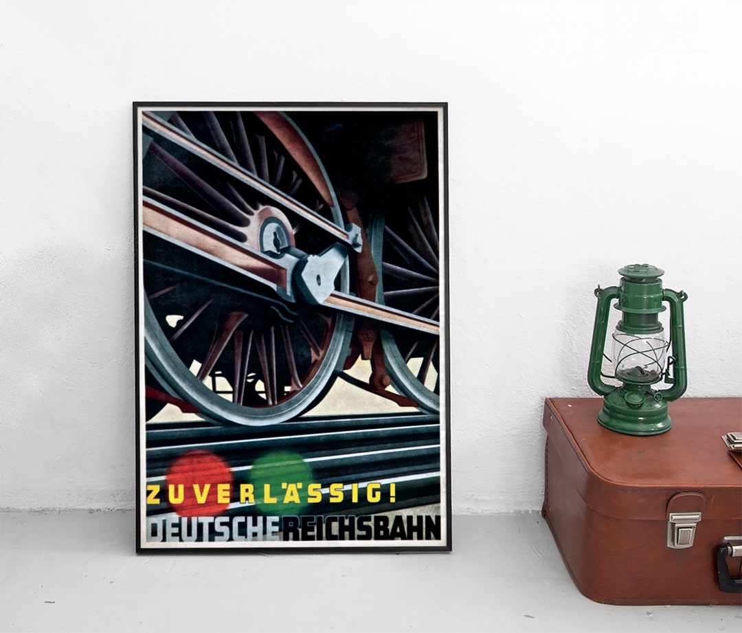 Poster -reliable: German Railways- 1936 Steam Train Reichsbahn Deutsche ...