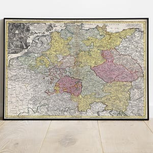 1740 Holy Roman Empire Map Art Print: Germanic Nation History - Etsy