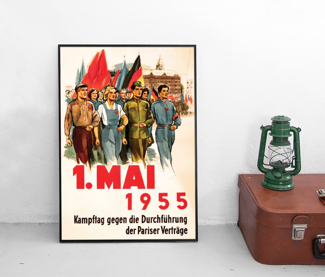 GDR Propaganda Poster labor Day May 1st 1955 Eastern Germany DDR Print ...