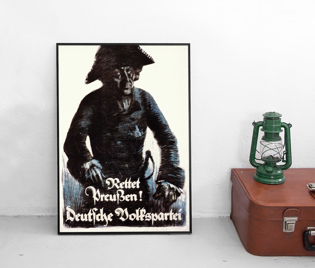 1920s German Election Poster: "save Prussia!" DVP Political Art - Etsy