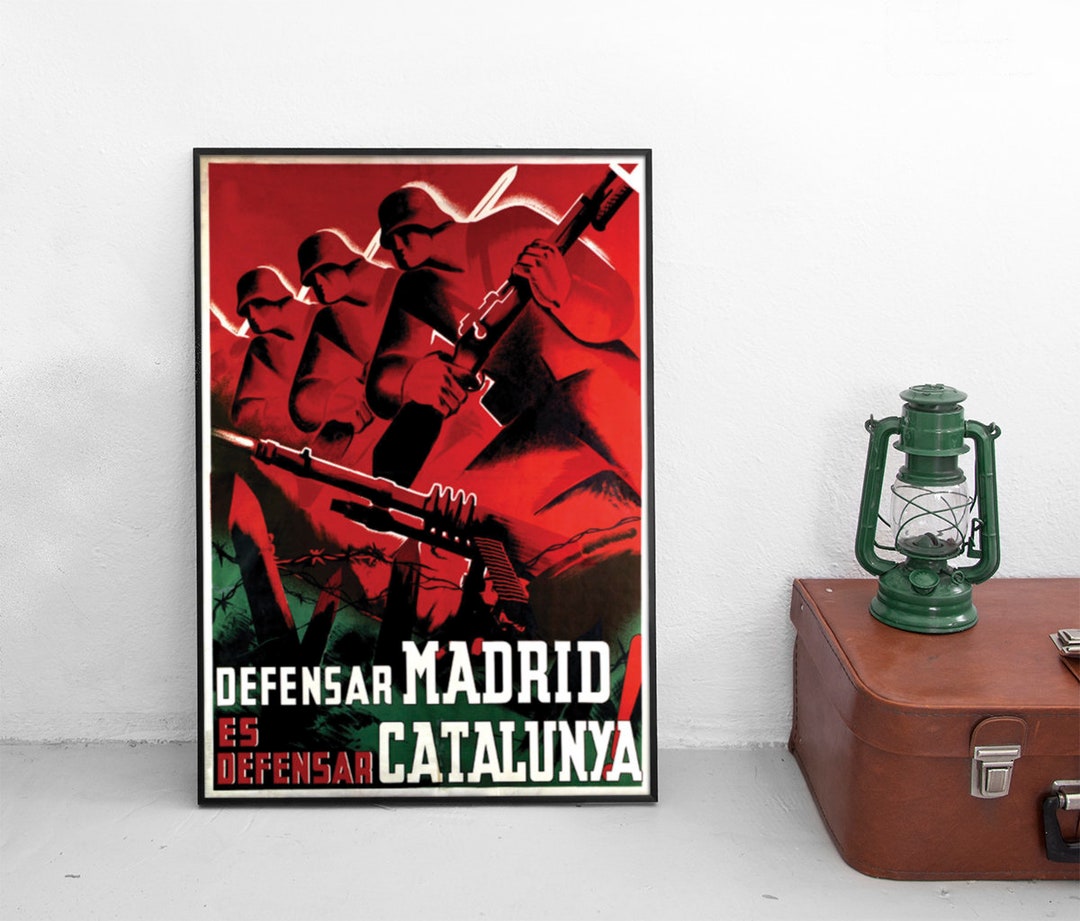 Spanish Civil War Propaganda Poster UGT "defending Madrid Means ...