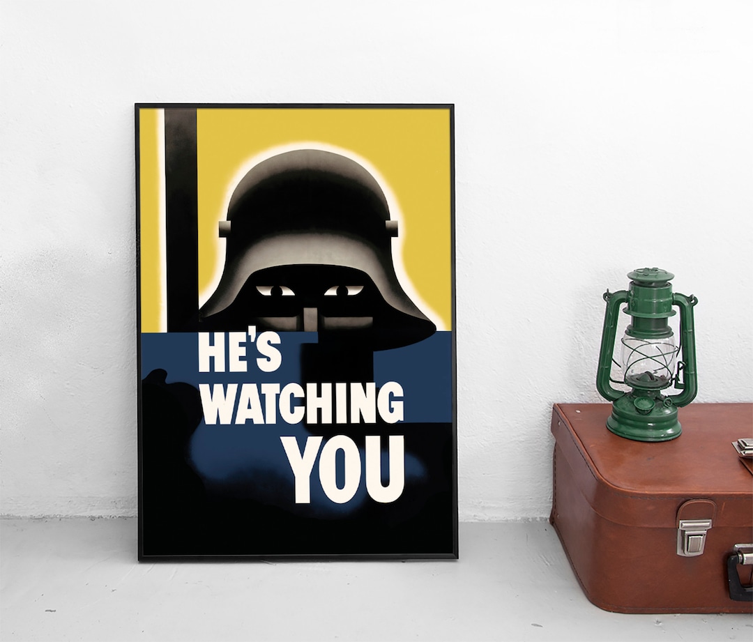 WWII Propaganda Poster USA "he's Watching You" - Etsy