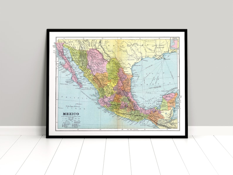 1936 Map of Mexico / Interwar Period / Poster / Vintage - Etsy