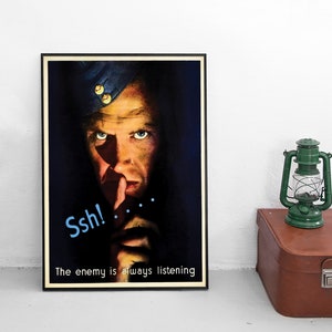 WWII Propaganda Poster USA pssssst Spies Second - Etsy