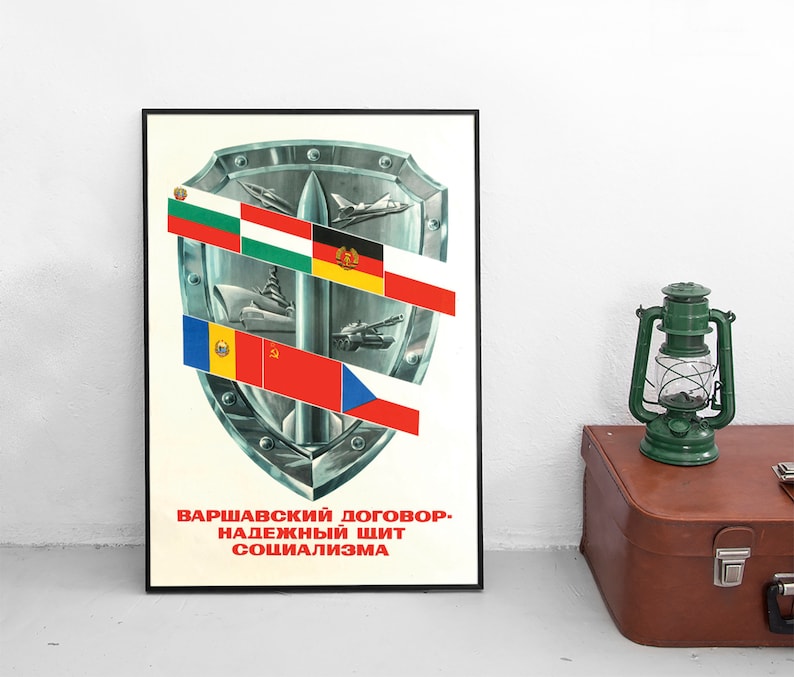 Propaganda Poster "the Warsaw Pact is a Dependable Shield of Socialism ...