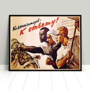 1960s Soviet Propaganda Poster -hold the Colonisers to Account!- Wall ...