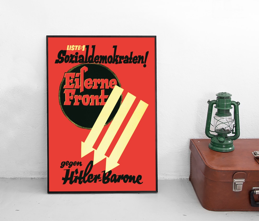 Election Poster 1932 "united Front Against Hitler" German Labour Party ...