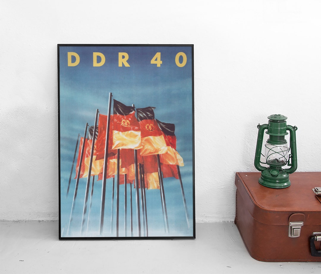 GDR Propaganda Poster Anniversary "40 Years Eastern Germany Ddr" Print Home Decor Wall Art ...