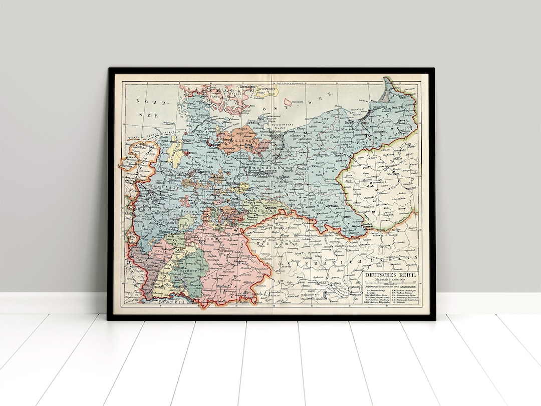 Map: Imperial German Empire in Borders of 1914 - Etsy