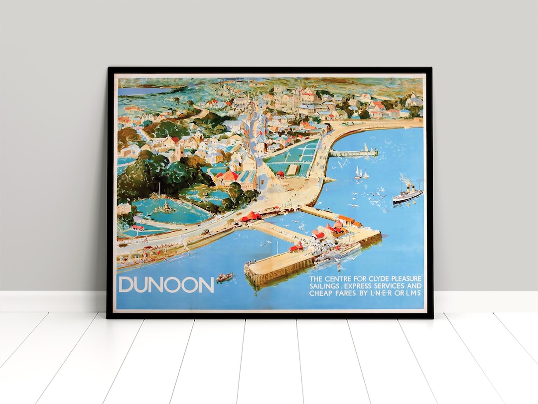 Dunoon, River Clyde, Scotland Travel Poster: Western Highlands Wall Art ...