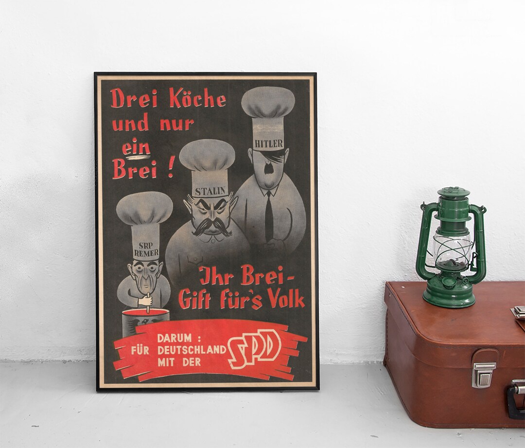 1950s German Election Poster: SPD "against Old Nazis in New Disguise ...