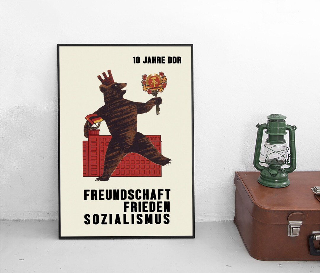 GDR Propaganda Poster 10 Years GDR "peace, Freedom, Socialism" Eastern ...