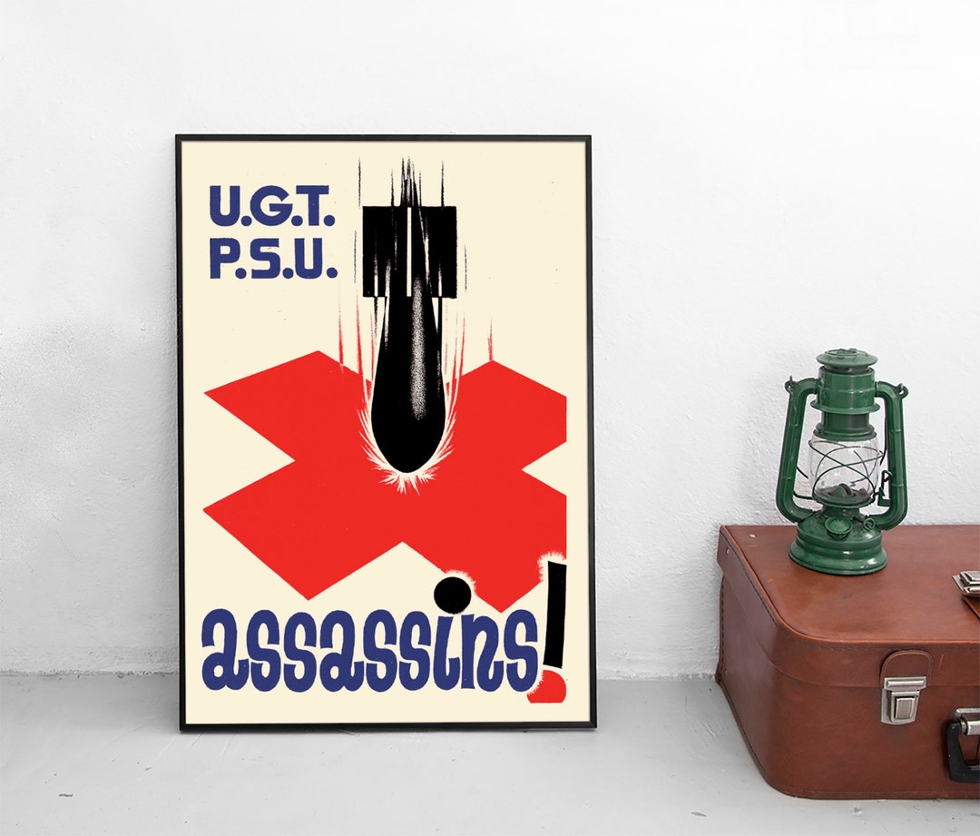 Spanish Civil War Propaganda Poster: UGT PSU Antifascist Print - Etsy