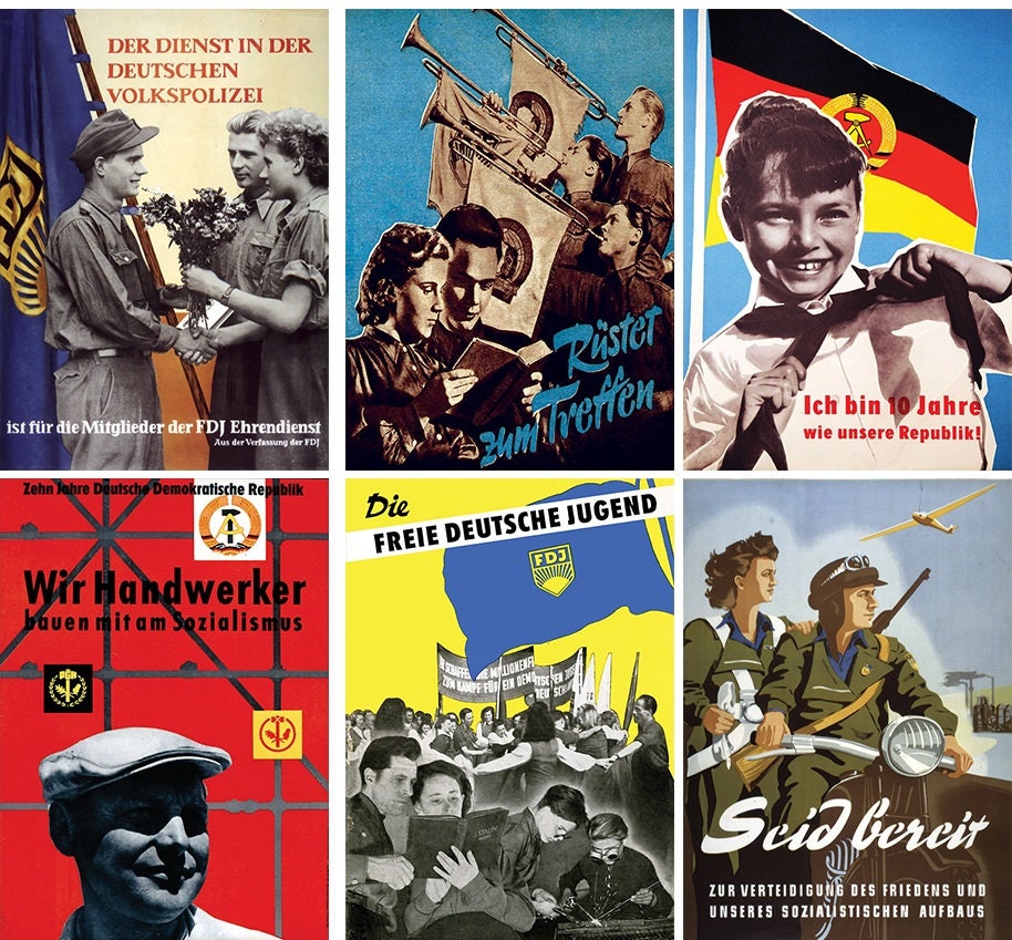 Set of 6 GDR Propaganda Posters DDR Eastern Germany Print Home - Etsy ...