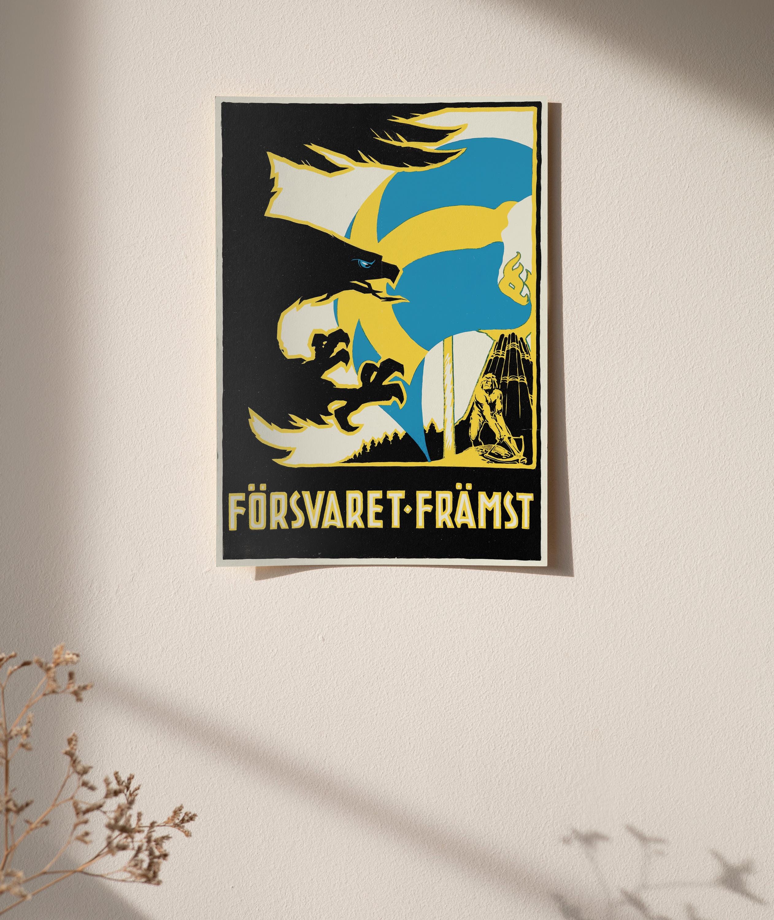 WWI Propaganda Poster: Sweden National Defense - First World War Print ...