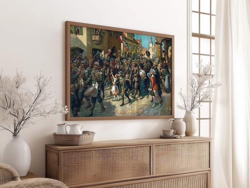 Poster: Imperial German WWI Painting "going to War" - Etsy