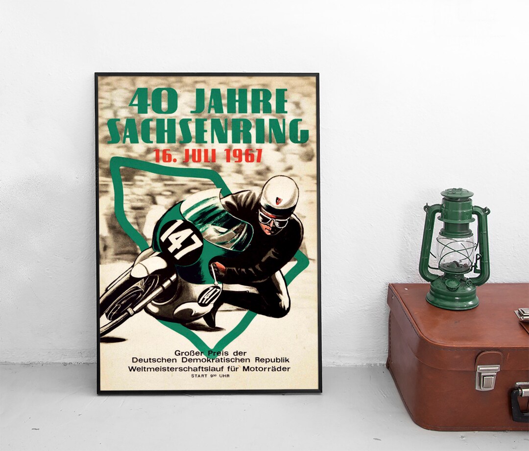 Sachsenring GP 1967 Motorcycle Race Poster: Vintage GDR Print - Etsy