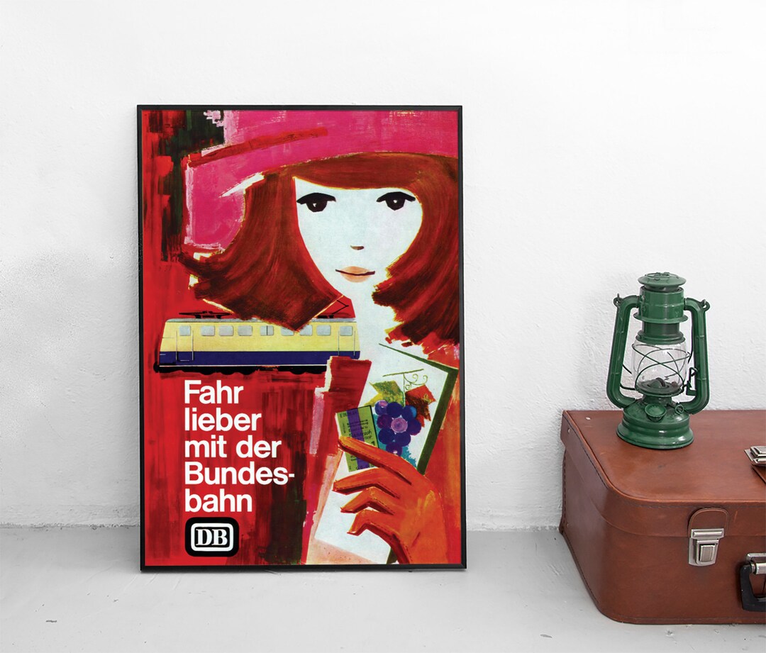 Poster German Railways "fahr Lieber Mit Der Bundesbahn" Deutsche Bahn ...