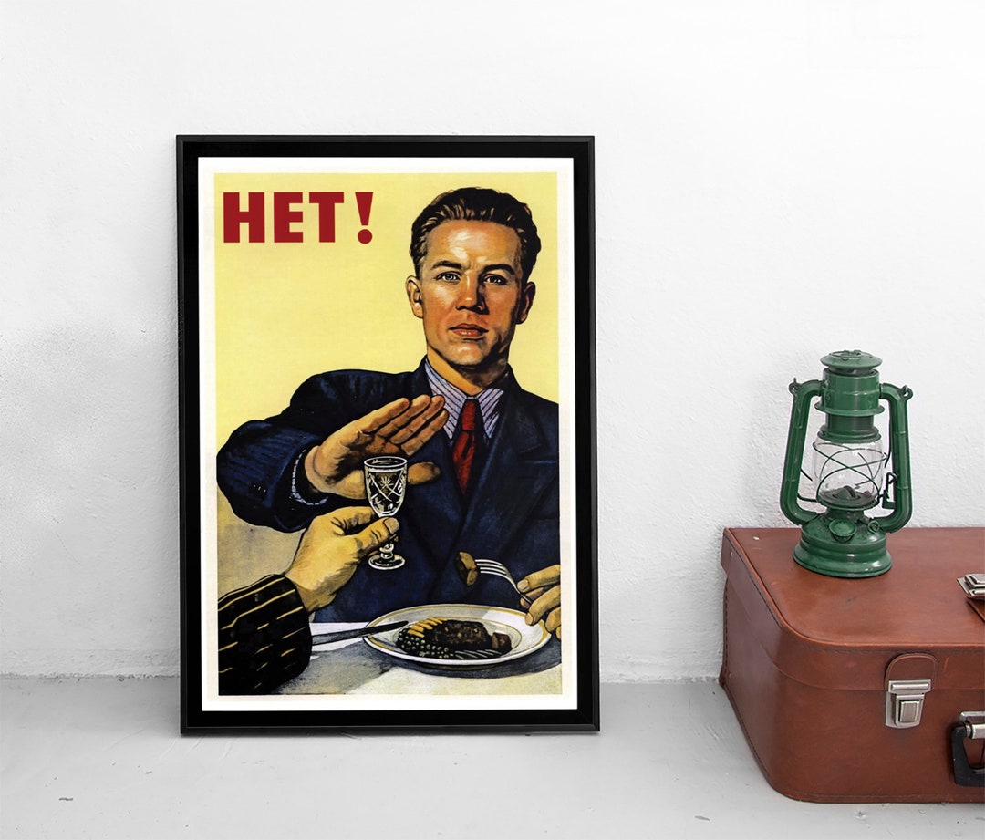 Soviet Anti-alcohol Propaganda Poster – Kitchen & Bar Wall Art - Etsy UK