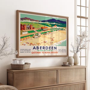 Aberdeen Scotland Travel Poster: "gateway to Royal Deeside" Vintage ...