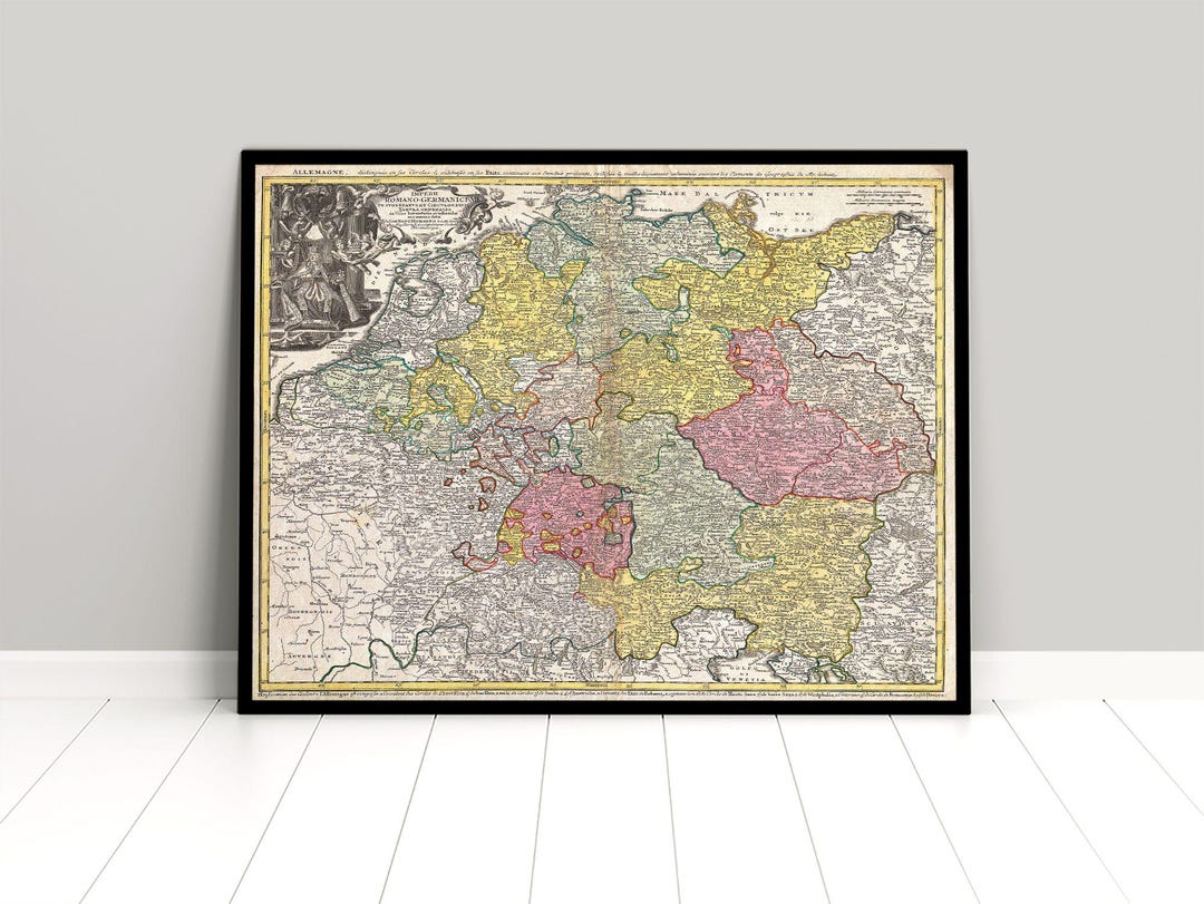 1740 Holy Roman Empire Map Art Print: Germanic Nation History - Etsy