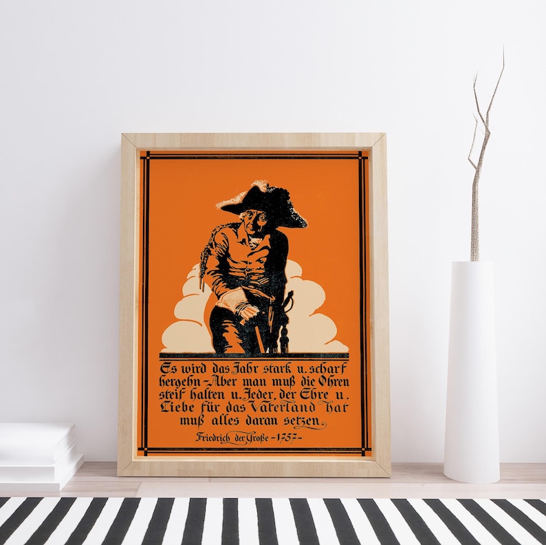 Frederick the Great of Prussia Poster, Vintage Wall Art Germany Emperor ...