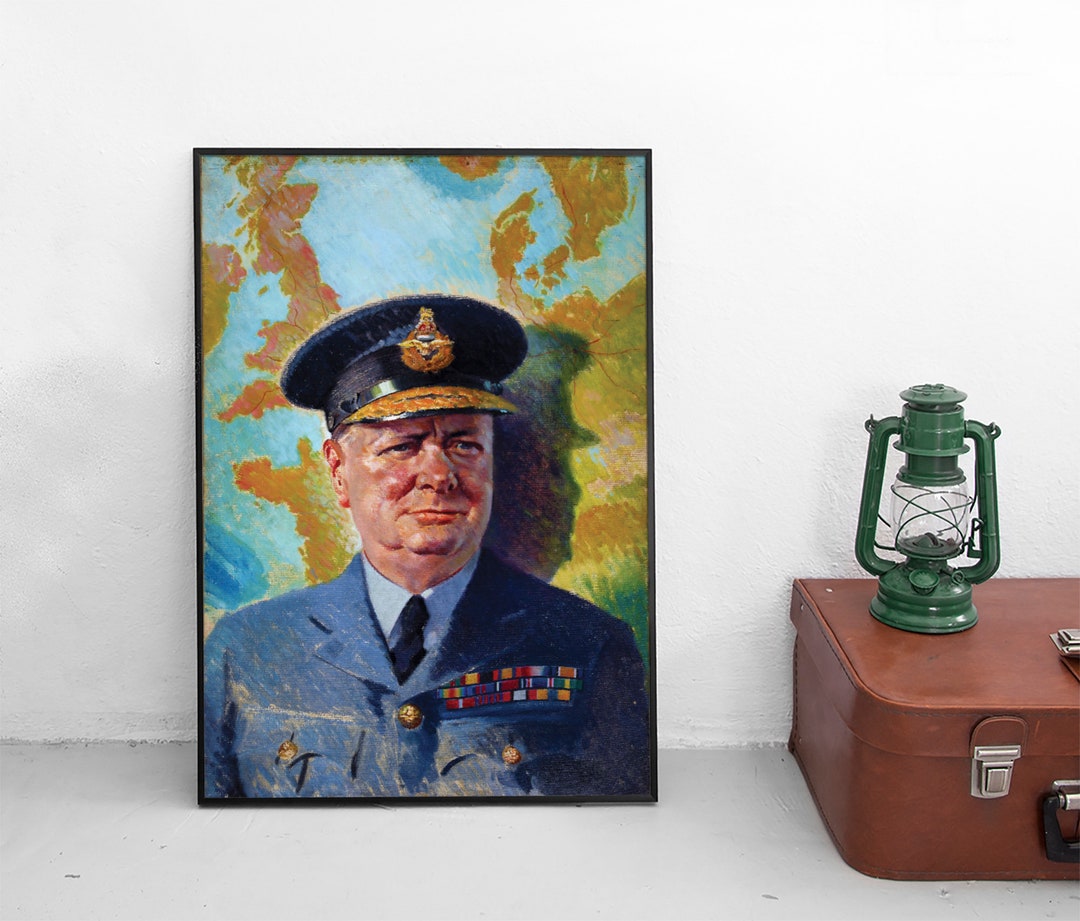 Winston Churchill RAF Uniform Poster: WWII Patriotism Wall Art - Etsy
