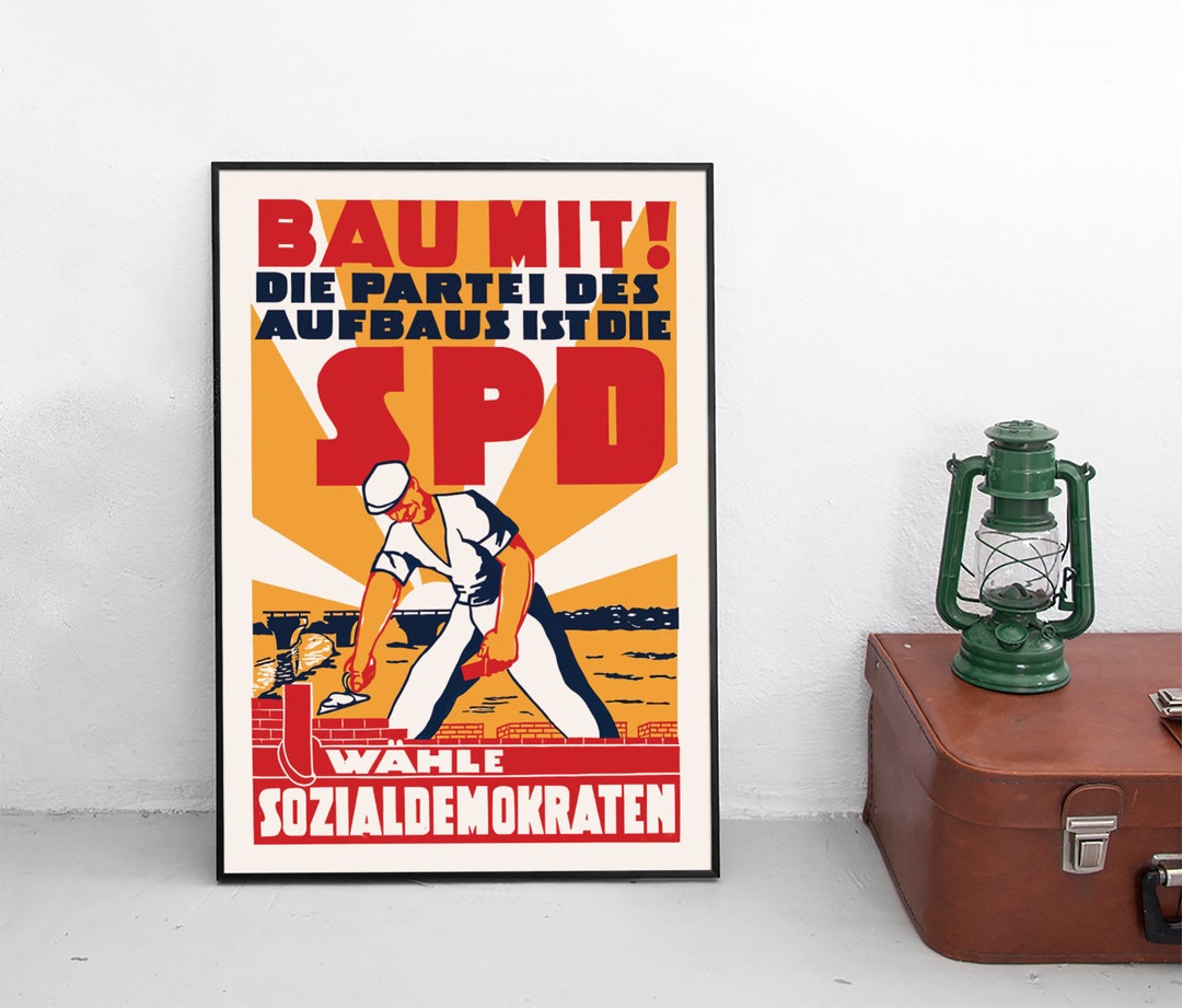 1946 German Election Poster: SPD Labour Party Wall Art Print - Etsy