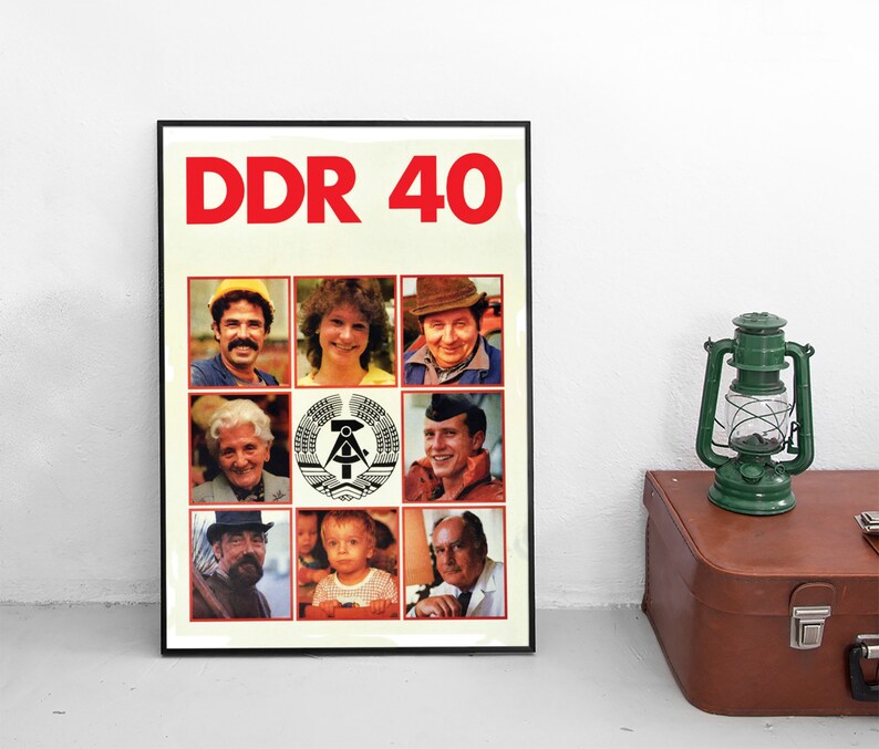 GDR Propaganda Poster 40 Years Eastern Germany DDR Print Home - Etsy