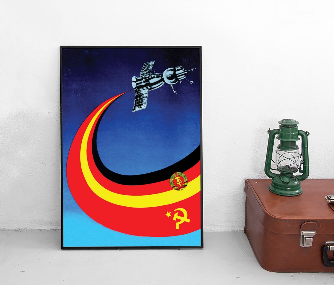 GDR Propaganda Poster -eastern Germany's & Soviet Union's Space Mission ...