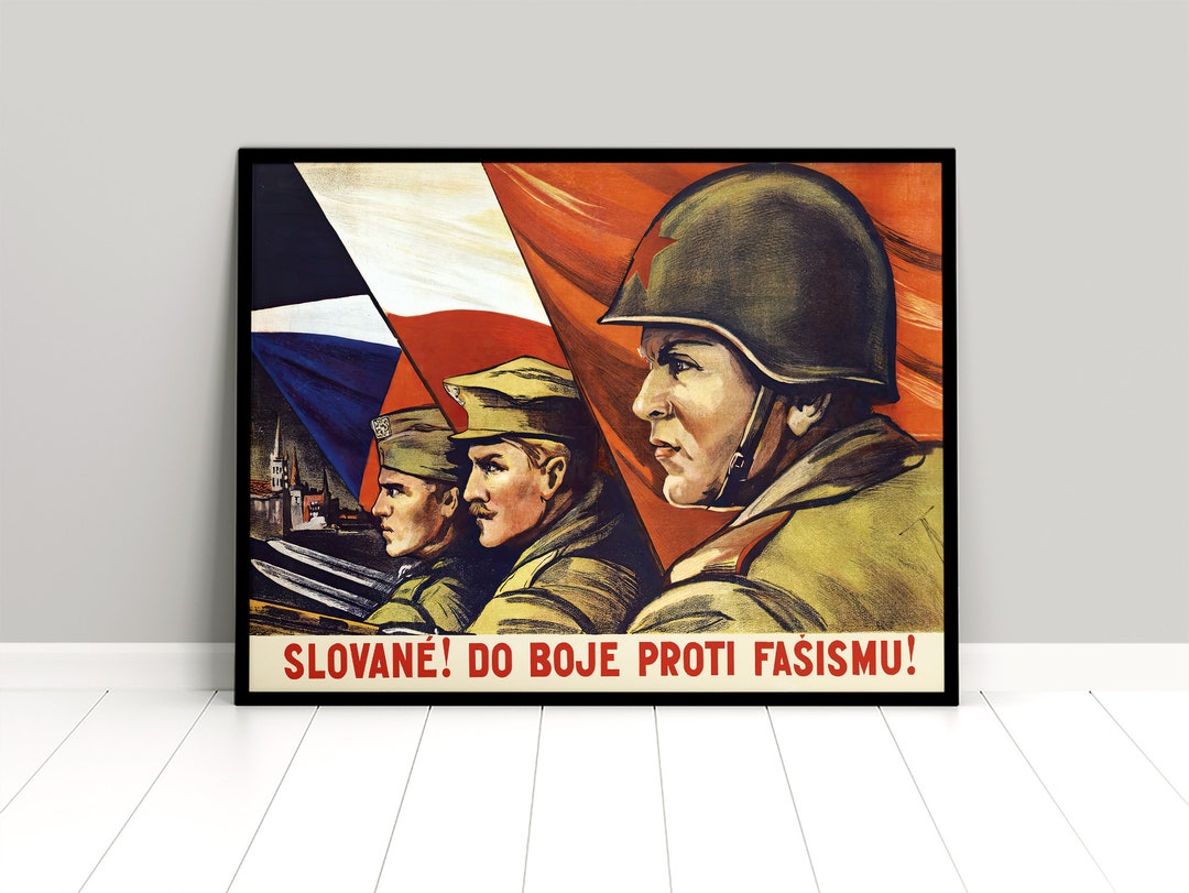 Soviet Propaganda Poster: "united Slavs Fight Against Fascism" Wall Art ...