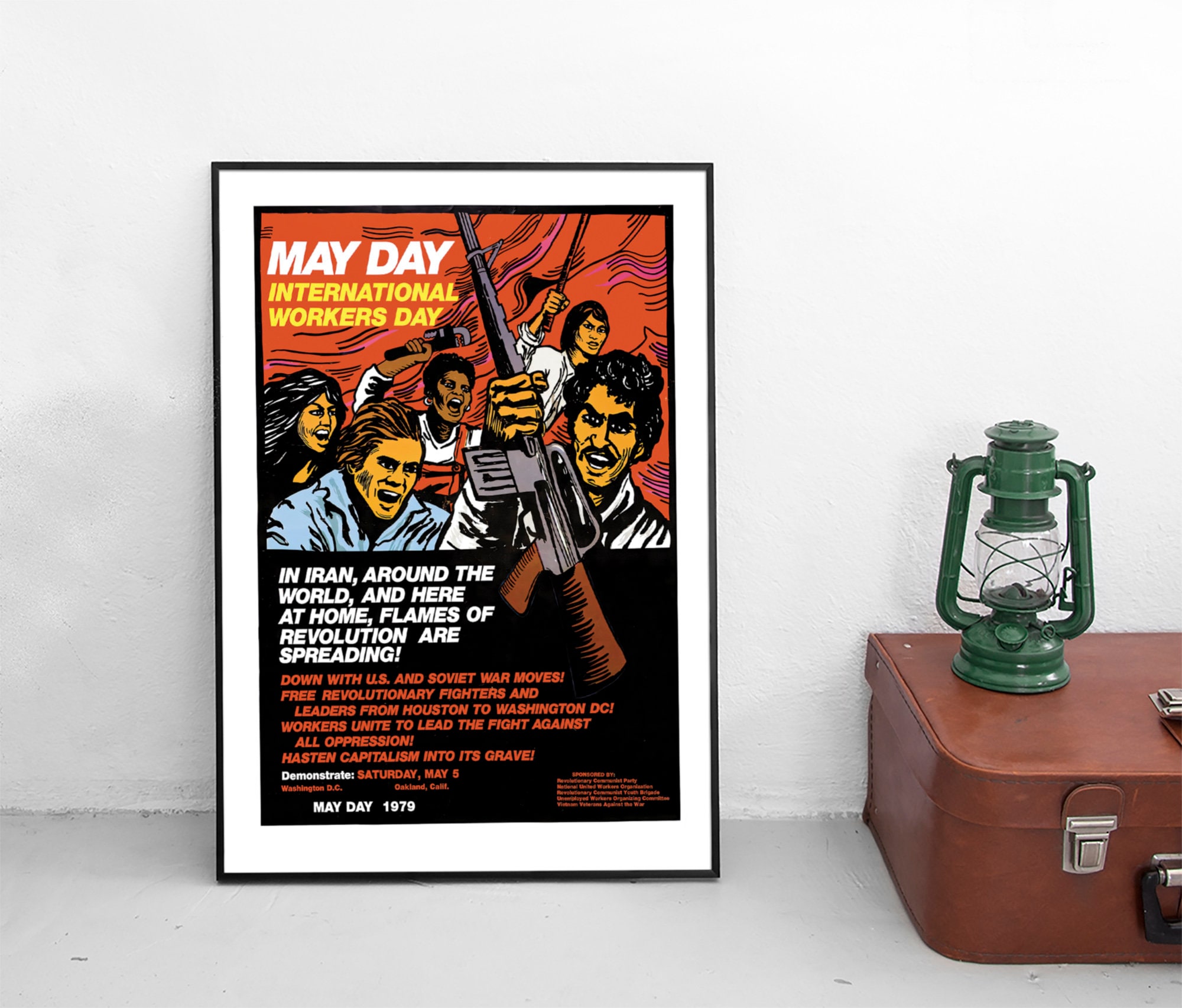 1970s Poster International Worker's Day flames of - Etsy
