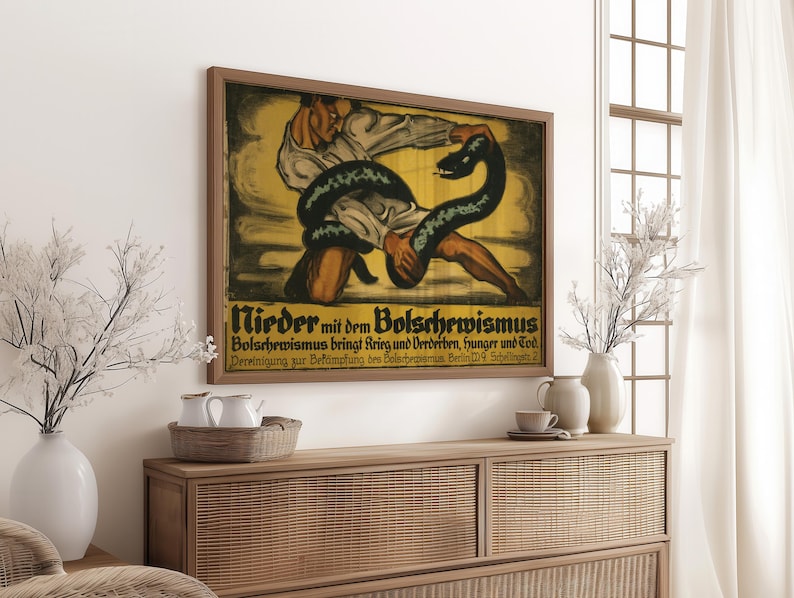 WWI German Anti-communist Propaganda Poster: Down With Bolshevism War Art Print - Etsy